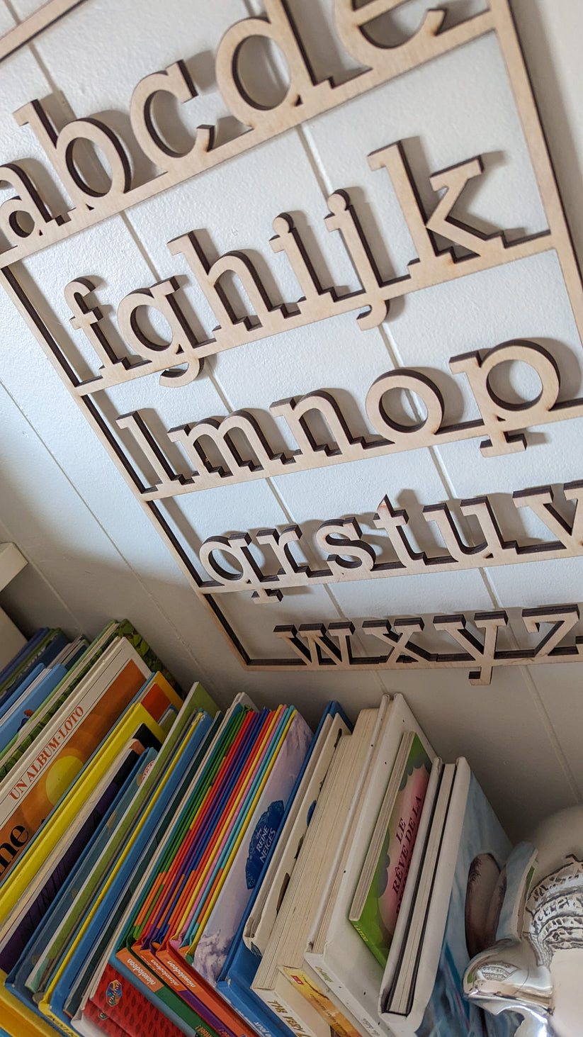 Alphabet Cutout Wall Hanging - Laser Cut Decor for Nursery, Reading No ...